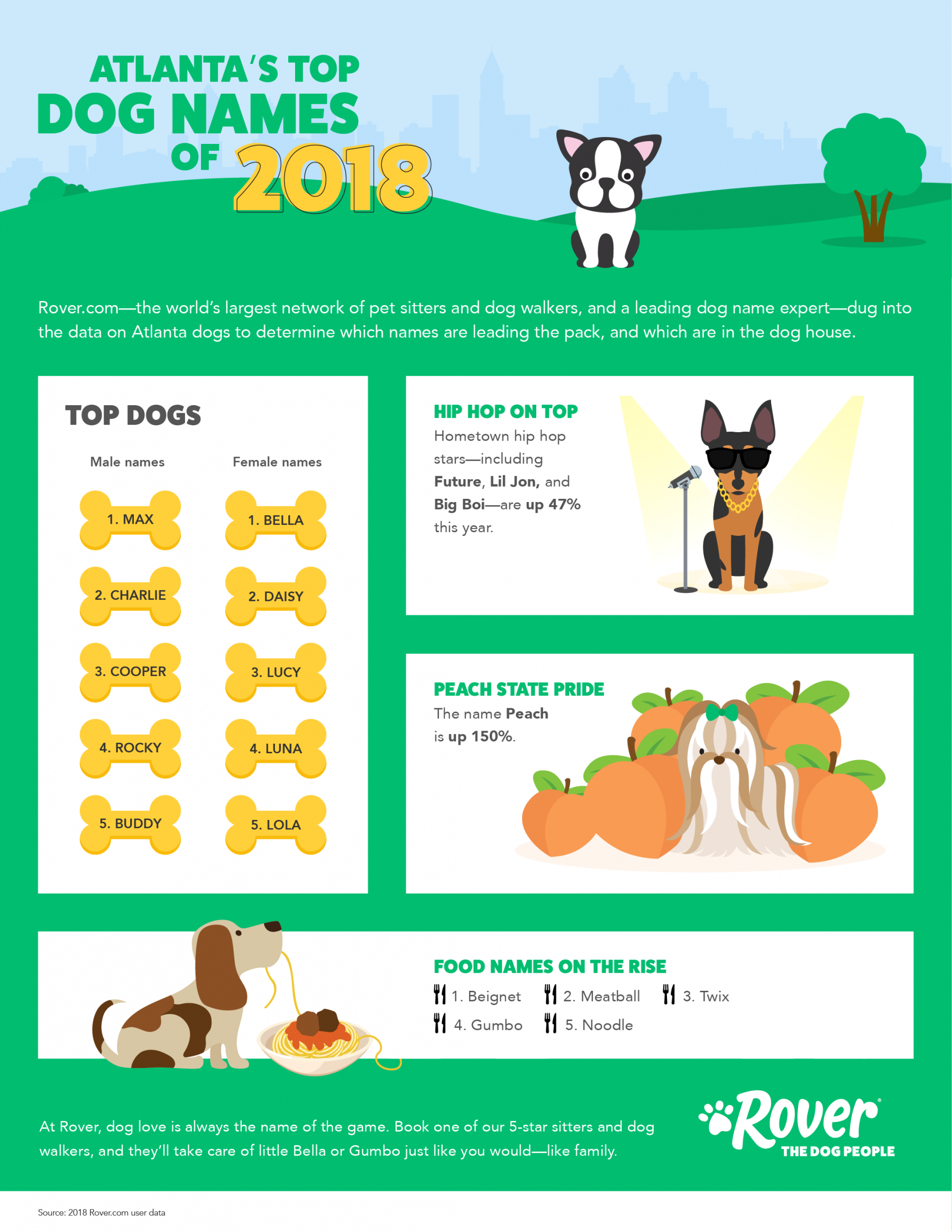 Atlanta's Top Dog Names of 2018 | The Dog People by Rover.com